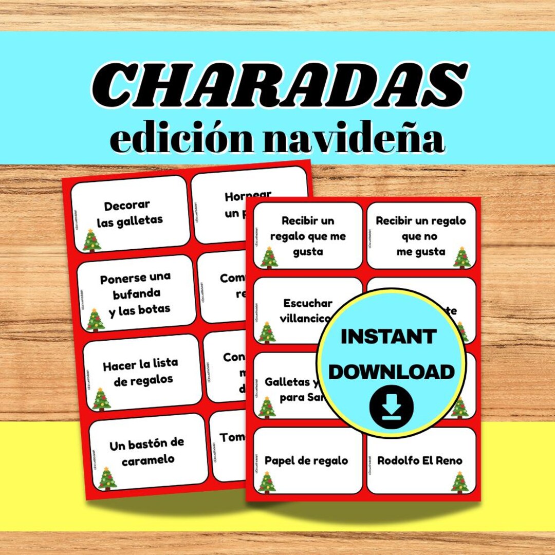 Charades - Christmas Edition - Charades in Spanish - Christmas - Etsy