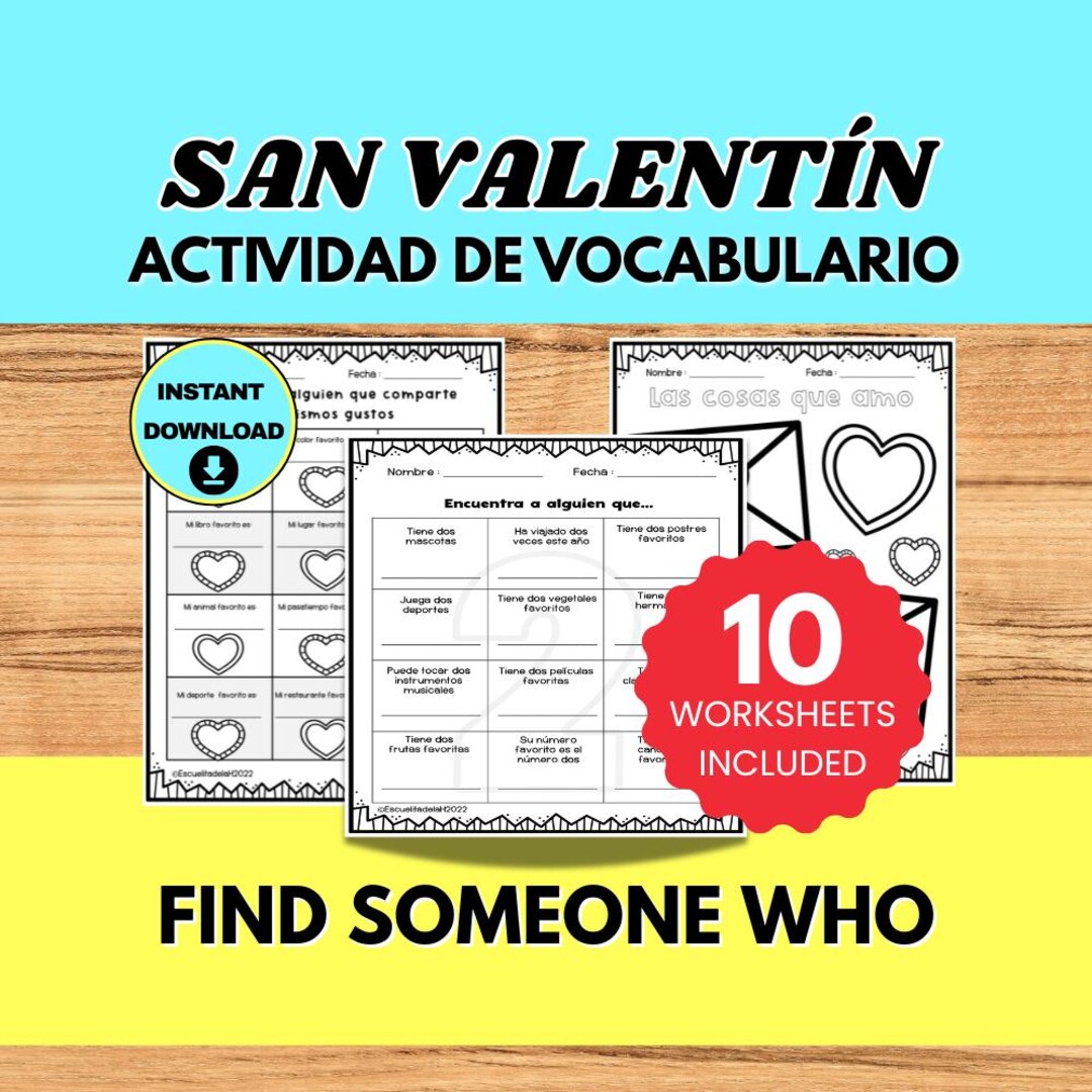 Valentine's Day in Spanish | No-preparation Vocabulary Activity (PDF ...