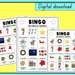 Printable Bingo Game in Spanish - Christmas - Etsy