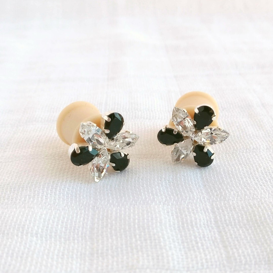 Black Ear Gauges, Black Ear Tunnels, Crystal Ear Plugs, Wedding Plugs ...