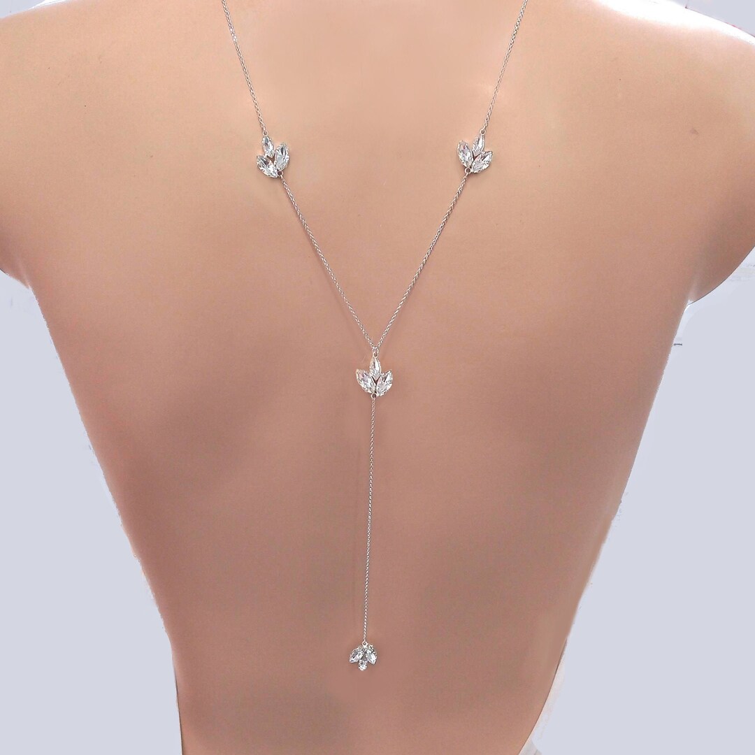 Wedding Back Necklace Bridal Back Necklace Backdrop Etsy