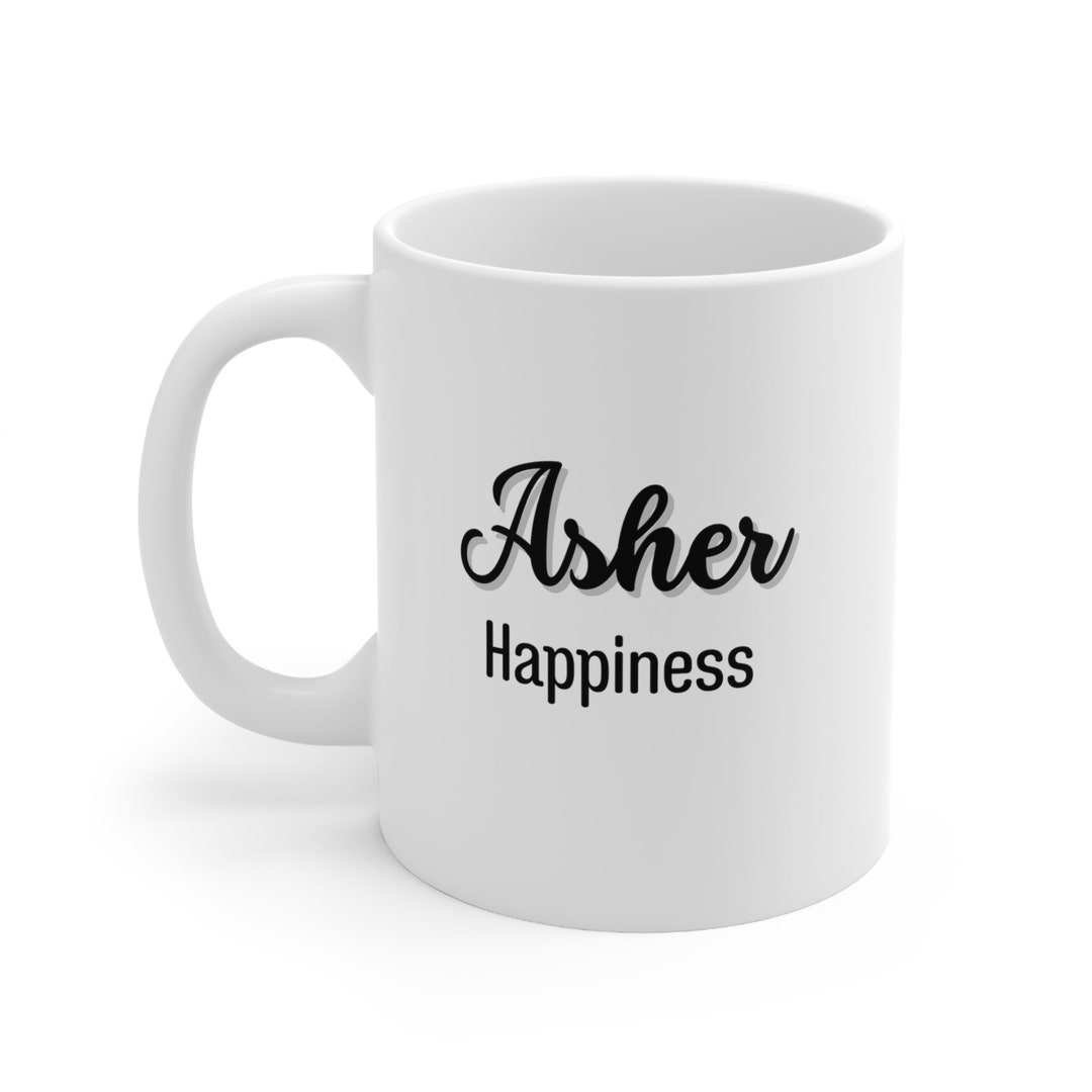 Asher Name and Meaning Ceramic Mug, Asher Mug, Religious Gift, Mug for ...