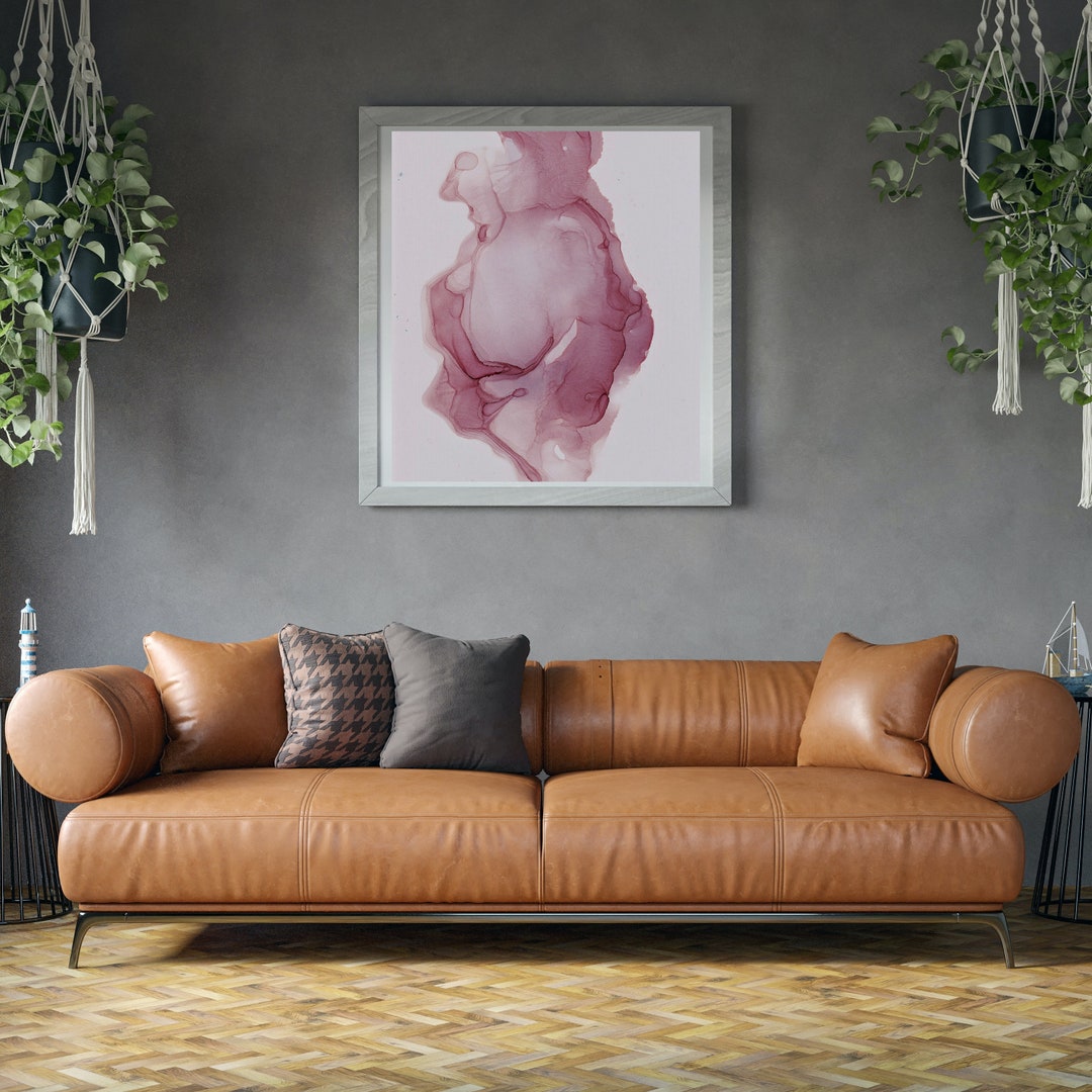 Red Abstract Art Print, Moody Minimalist Décor, Living Room Wall Art ...