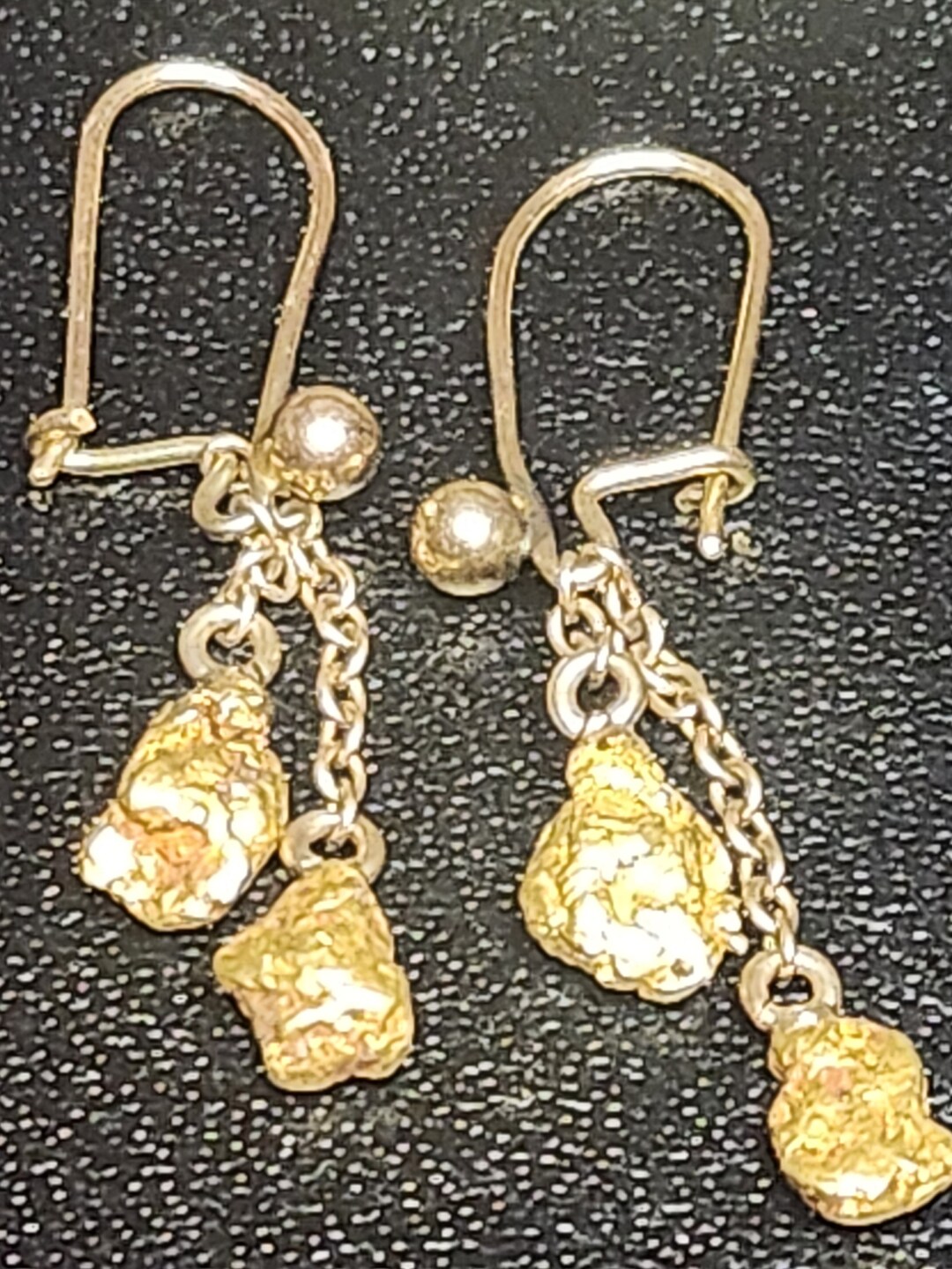 Gold Nugget Dangle Earrings - Etsy