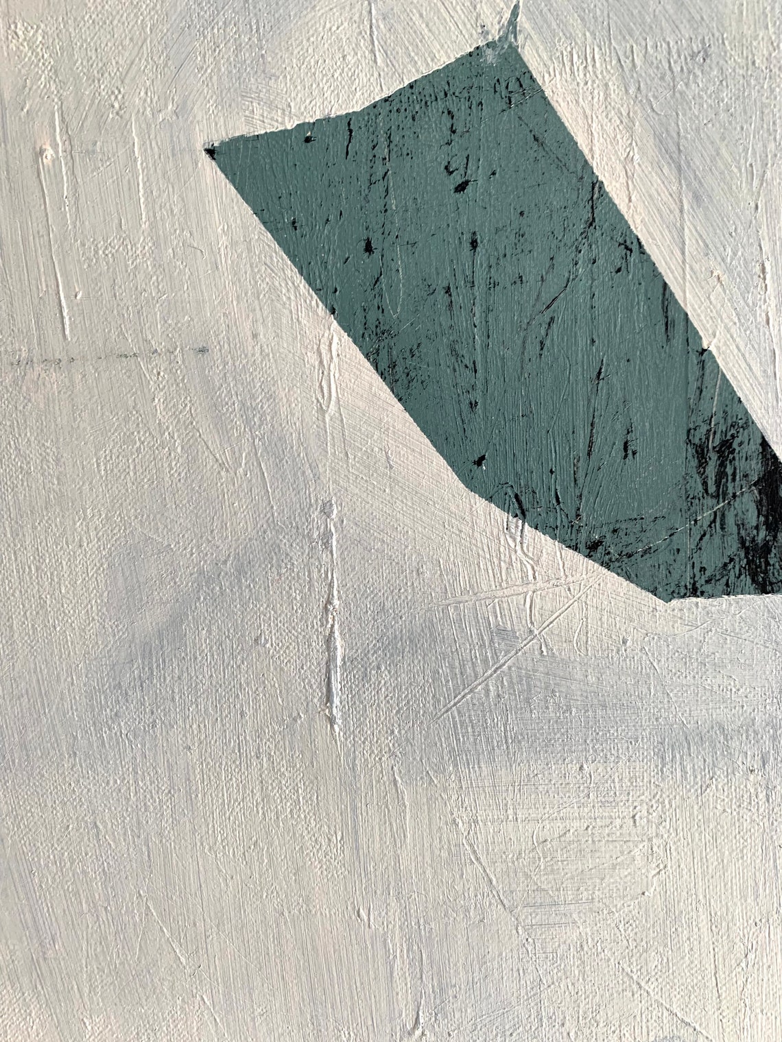 Abstract Textured White Oil Painted Picture Contemporary Art Abstract ...