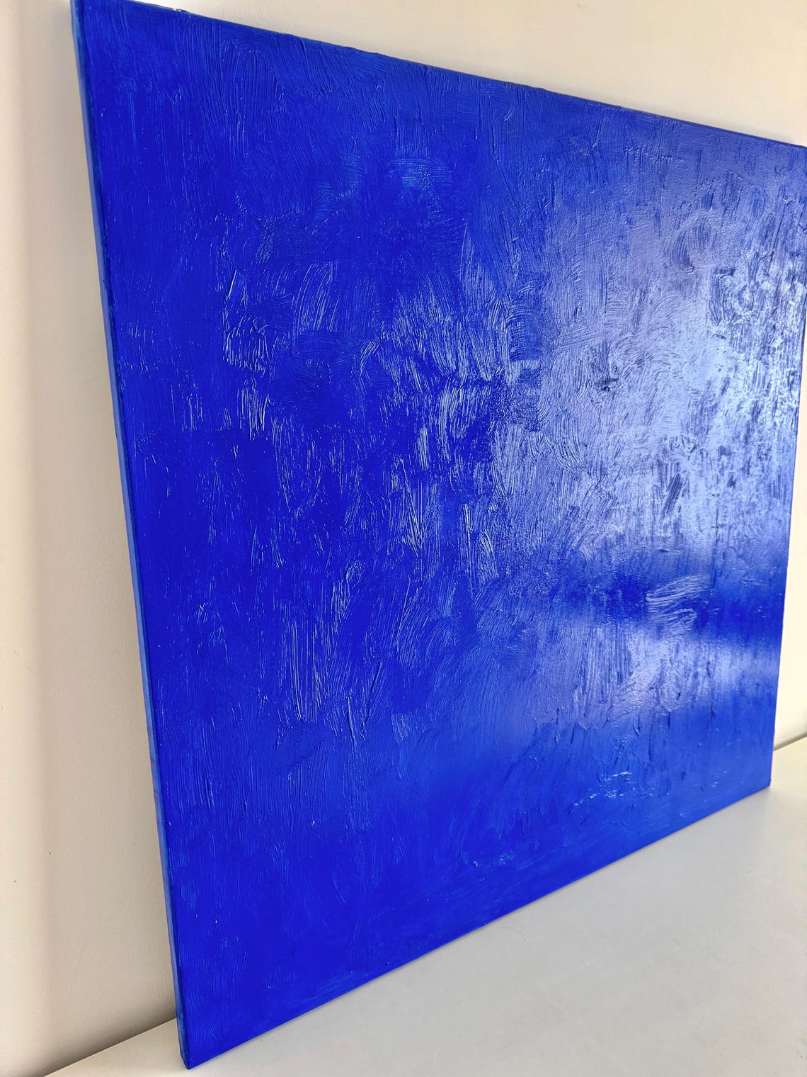 Cobalt Blue Painting Square Oil Abstract Canvas Picture Contemporary ...