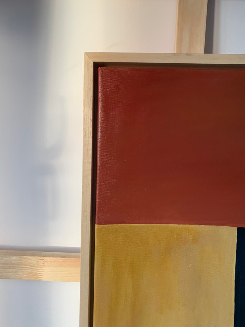 Red Geometric Square Abstract Oil Paint Geometric Red White Yellow ...