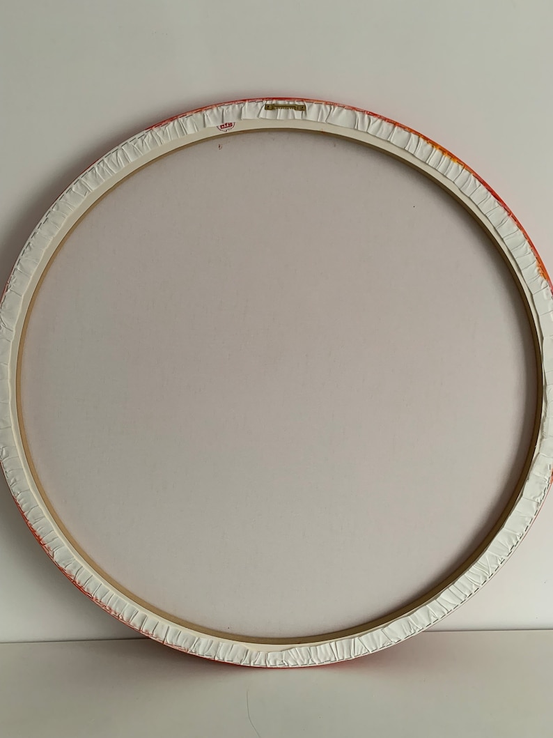 Round Picture Red Oil Paint Abstract Picture Minimalistic Stunning ...