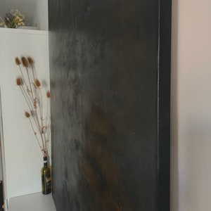 Black Big Oil Picture Minimalistic Abstract Oil Paint Hand Painted ...
