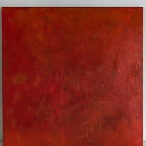 Square Red Abstract Oil Painting in Golden Frame Contemporary Art ...
