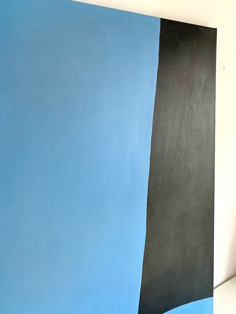 Square Blue Painting Abstract Oil Paint Contemporary Art Abstract Paint ...