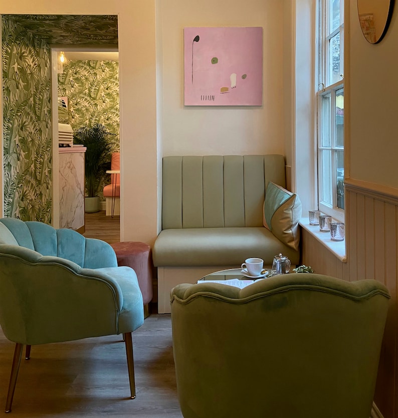 Pink Square Abstract Oil Painting Contemporary Art Abstract Picture ...