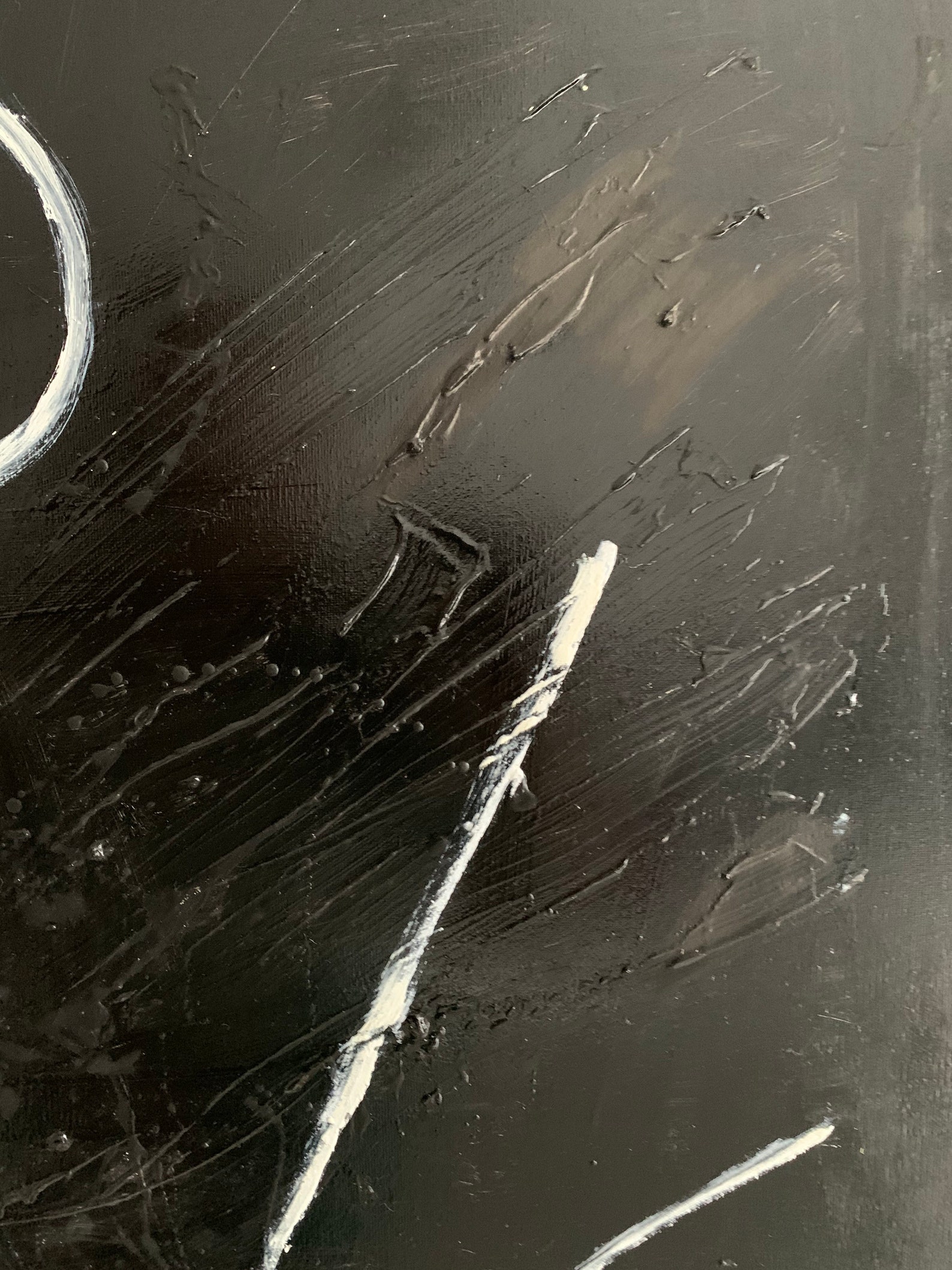 Hand Paint Black Minimalistic Oil Paint Picture Abstract Oil Paint ...