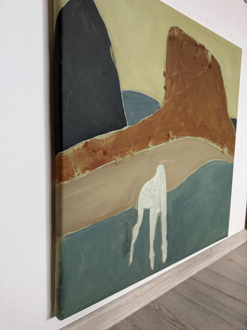 Landscape Painting on Canvas: Abstract Picture With Horse and Landscape ...