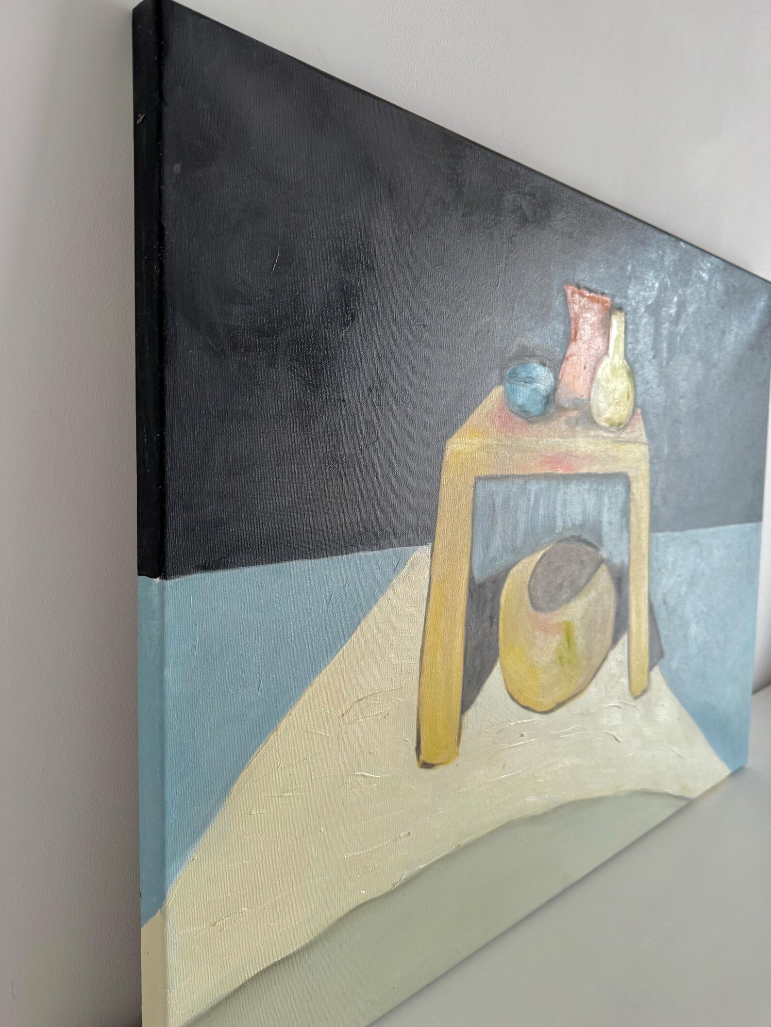 Still Life in Blue Oil Colors Abstract Primitive Still Life ...