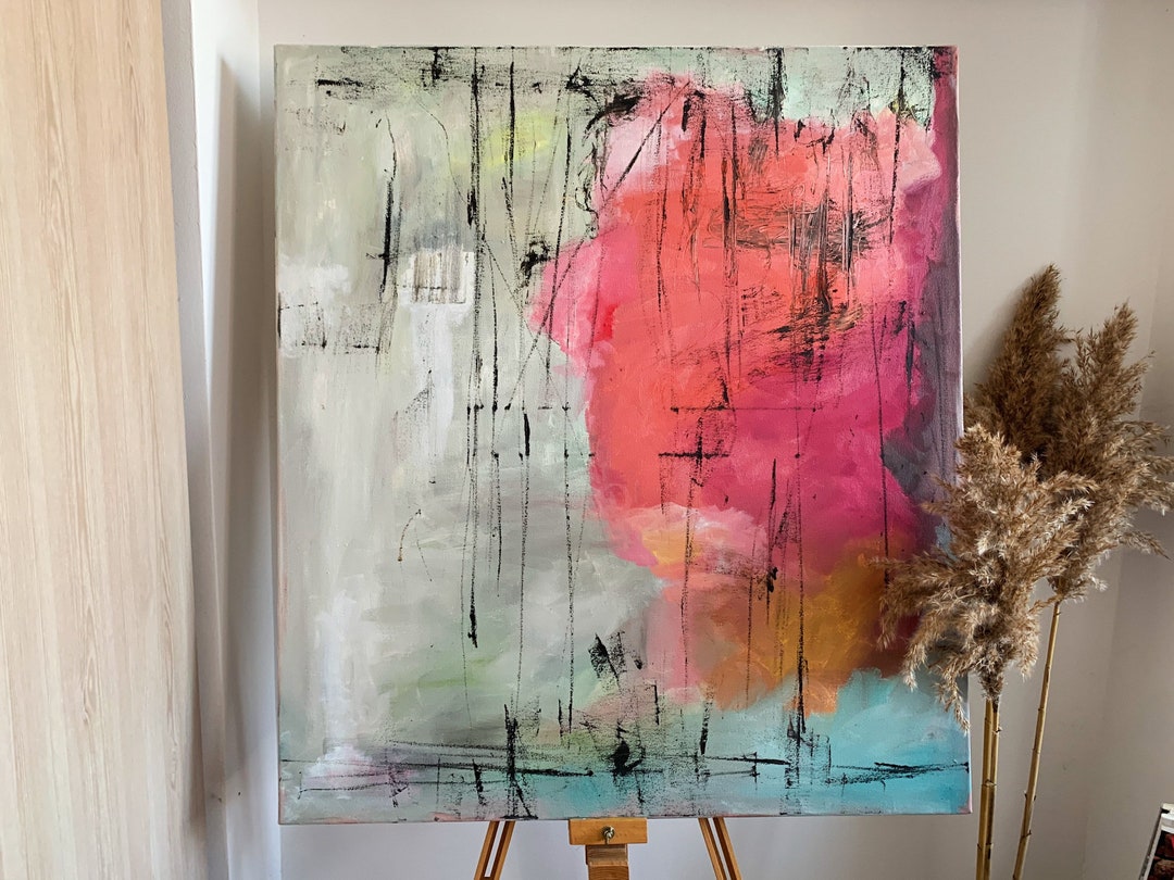 Square Abstract Oil Paint Contemporary Art Abstract Paint Canvas ...