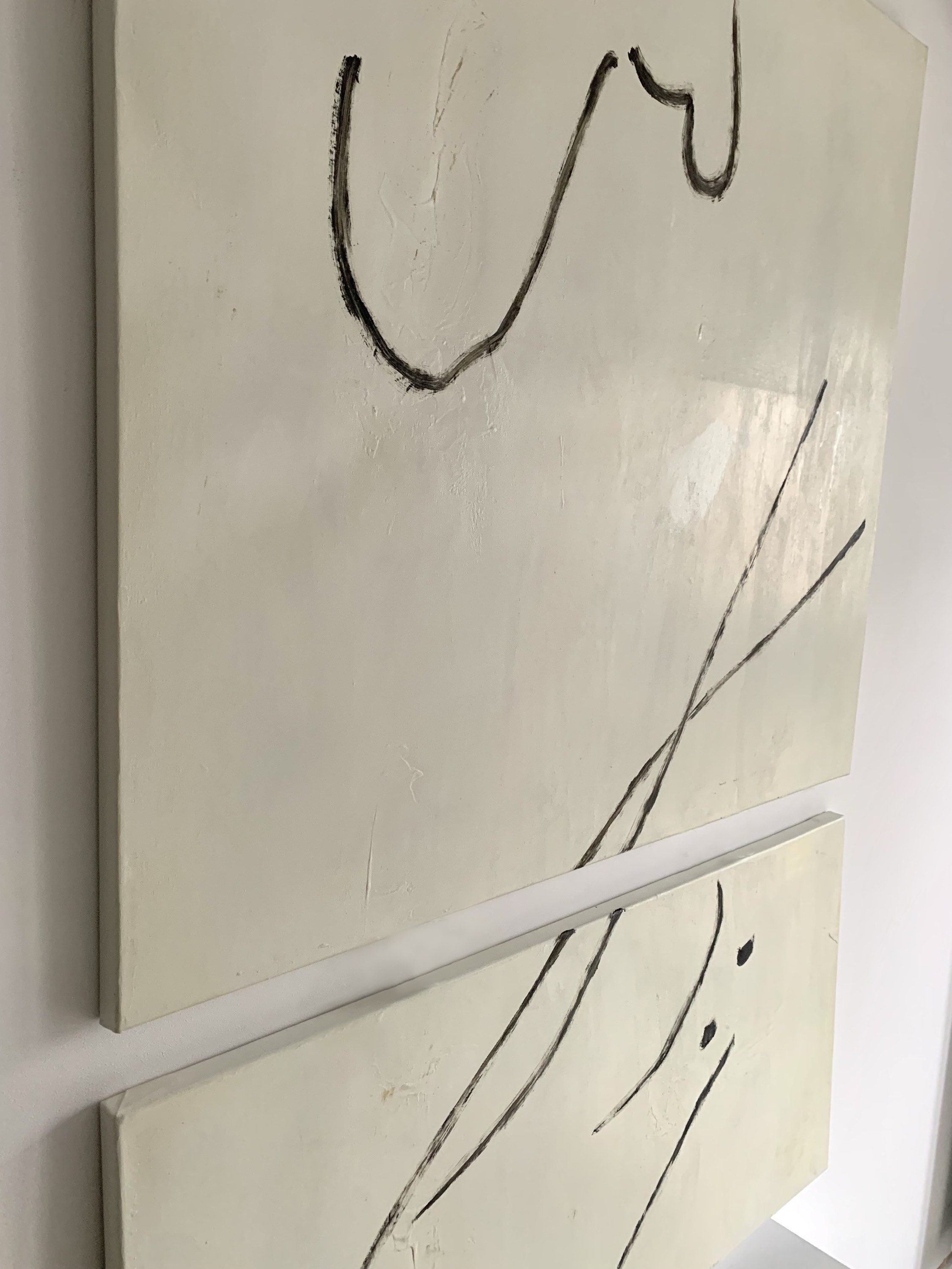 Big Abstract White Picture Oil Paint Set of 2 Abstract - Etsy