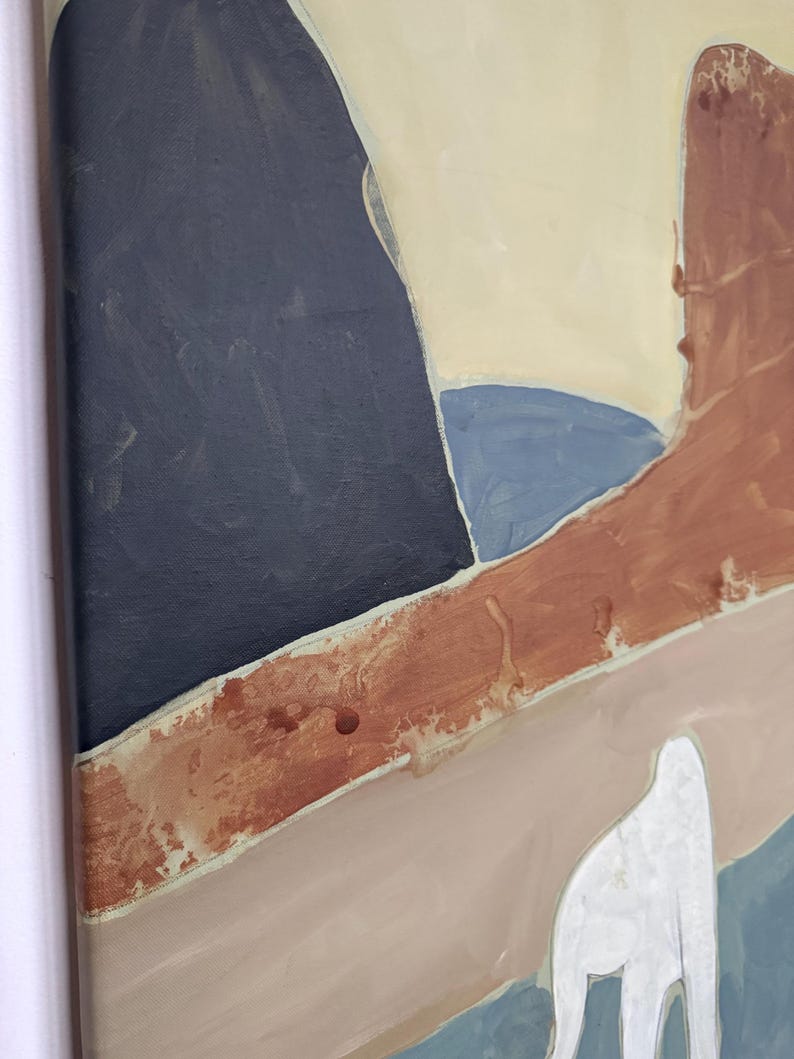 Landscape Painting on Canvas: Abstract Picture With Horse and Landscape ...