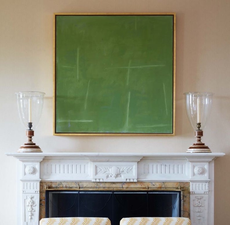 Green Square Abstract Oil Paint Contemporary Art Abstract - Etsy