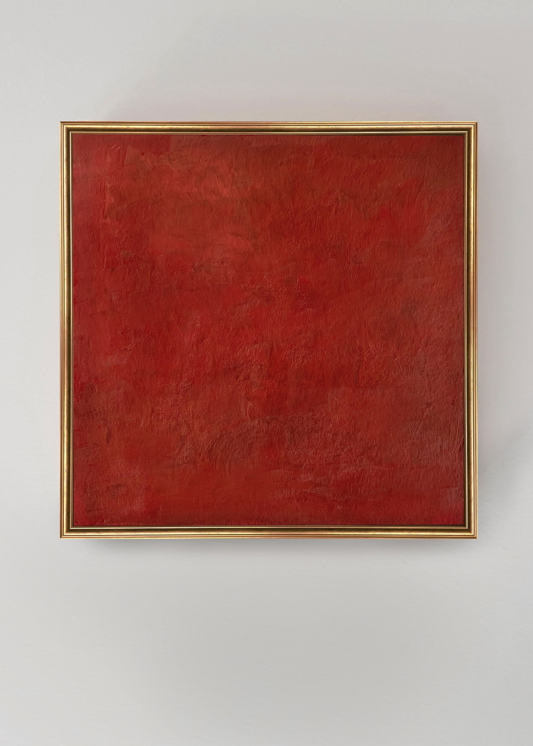 Square Red Abstract Oil Painting in Golden Frame Contemporary Art ...