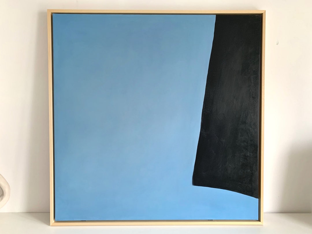 Blue Square Painting Abstract Oil Paint Contemporary Art Abstract Paint ...