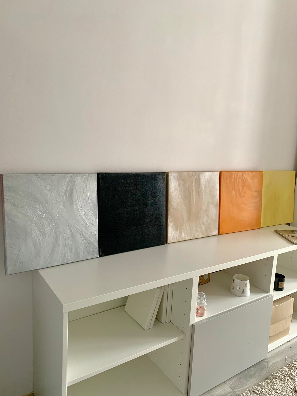 Set of Square Abstract Oil Paint Contemporary Art Abstract Paint Size ...