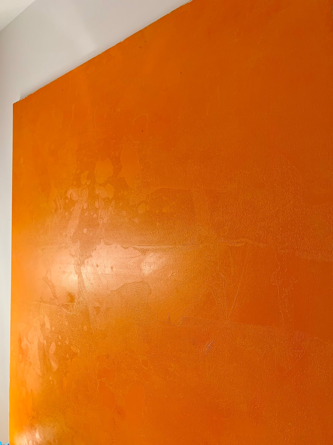 Giant Textured Orange Oil Picture Minimalistic Abstraction - Etsy