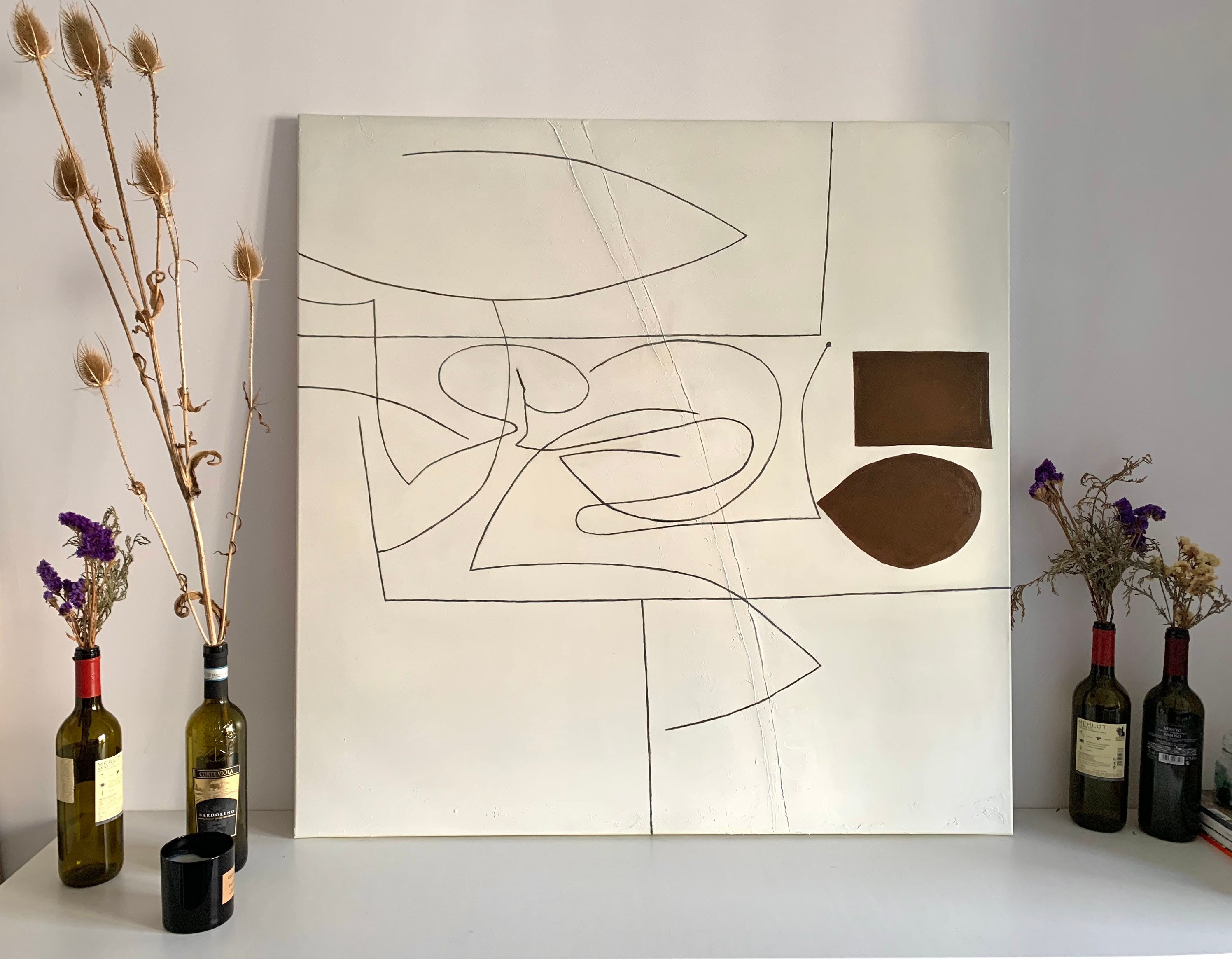 Big White Square Abstract Oil Painting Contemporary Art Abstract ...