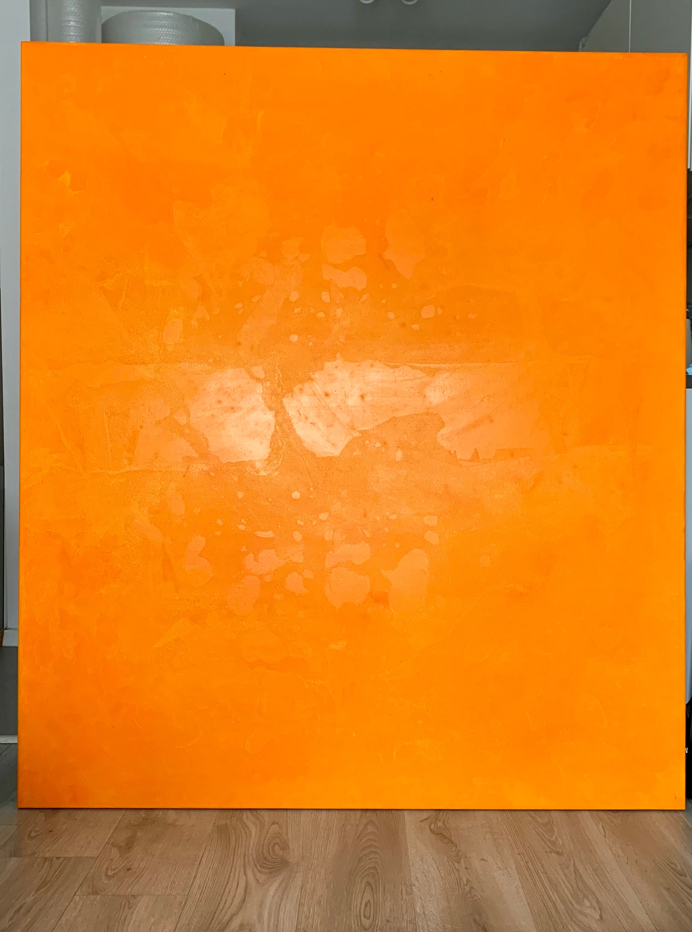 Giant Textured Orange Oil Picture Minimalistic Abstraction - Etsy