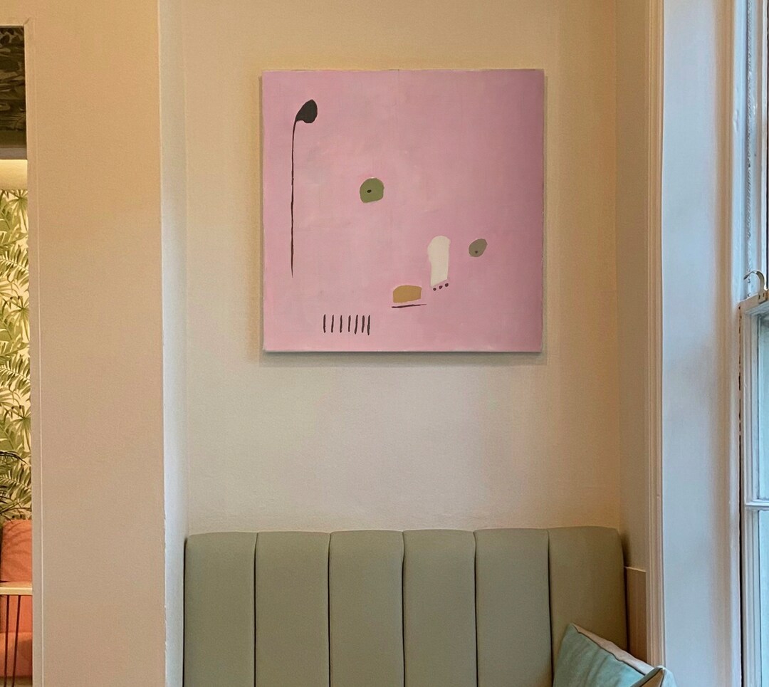 Pink Square Abstract Oil Painting Contemporary Art Abstract Picture ...