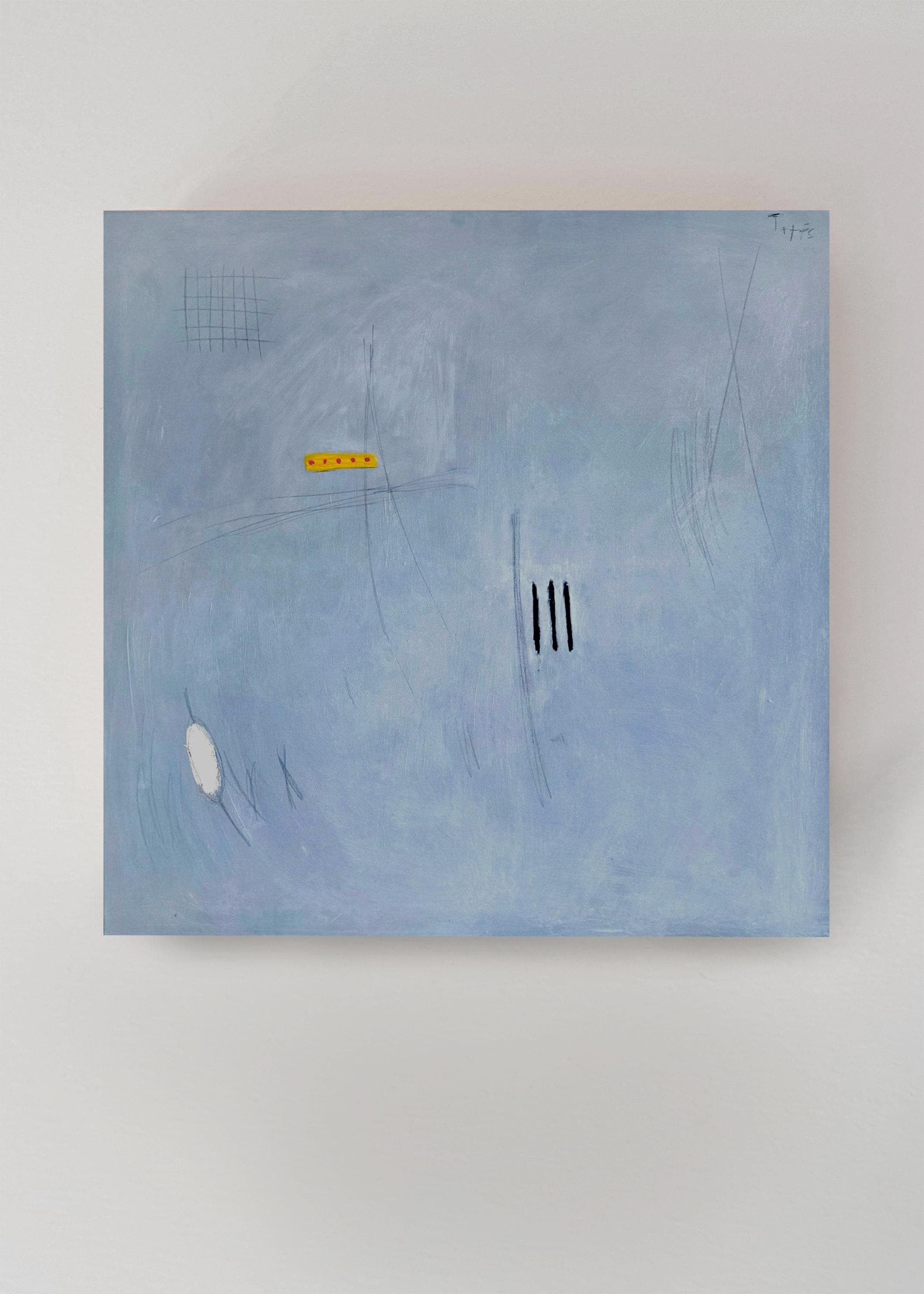 Oil Painting in Blue Color Square Abstract Contemporary Art Abstract ...