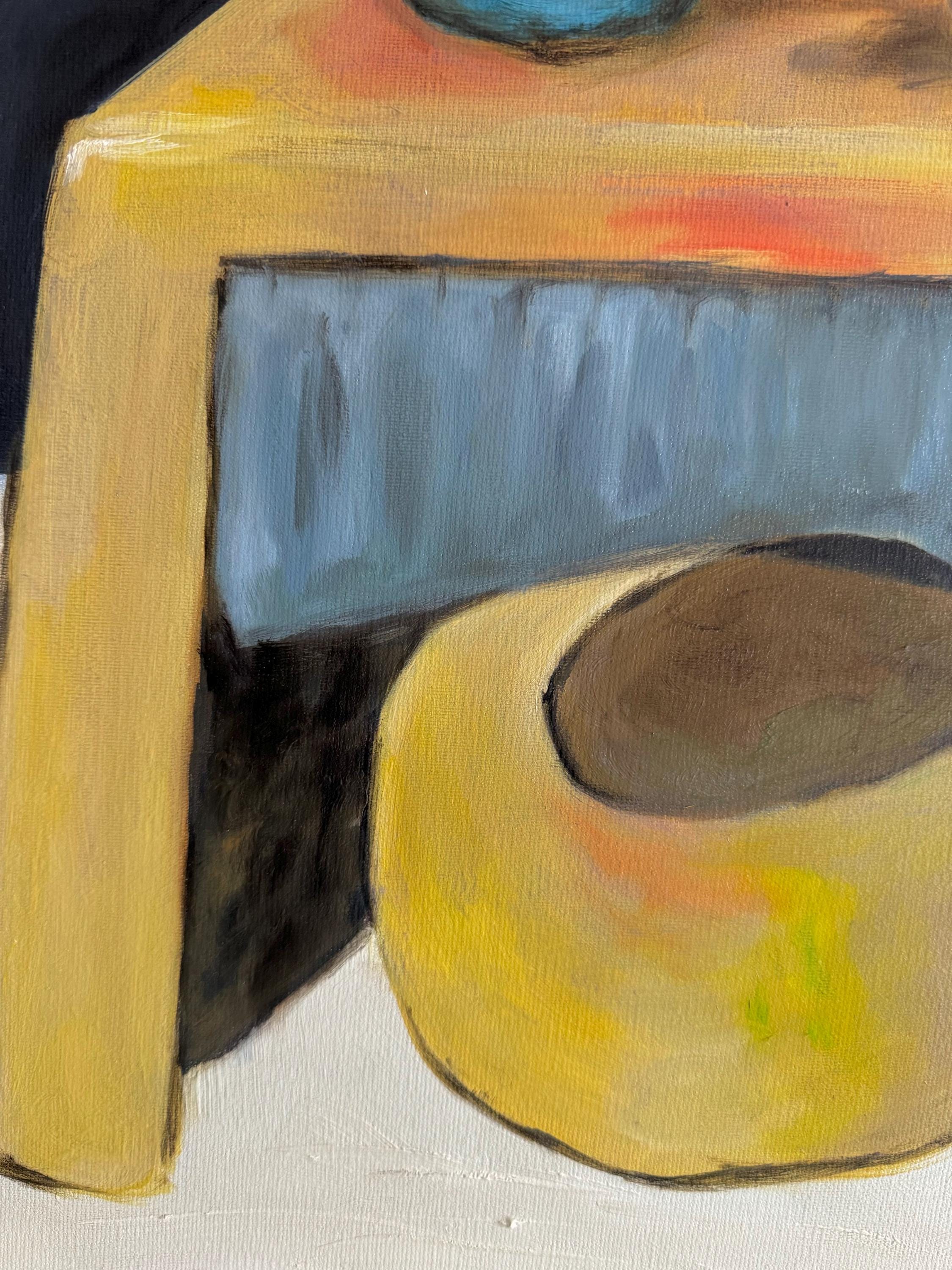 Still Life in Blue Oil Colors Abstract Primitive Still Life ...