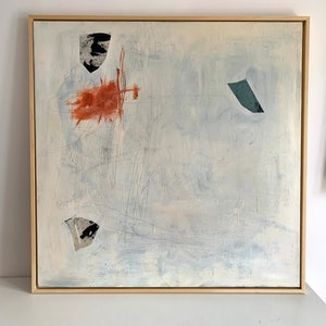 Abstract Textured White Oil Painted Picture Contemporary Art Abstract ...