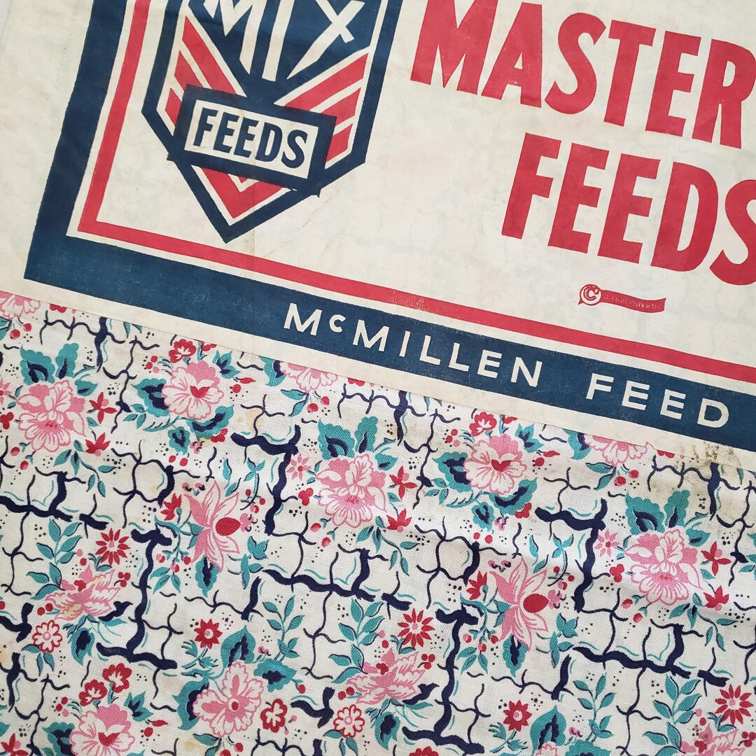 Master Mix Feeds Whimsical Floral Feedsack 1930-1940 - Etsy