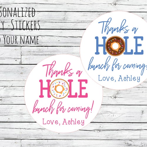 Editable Donut Birthday Favor Tags Thank You Tags Thanks A - Etsy