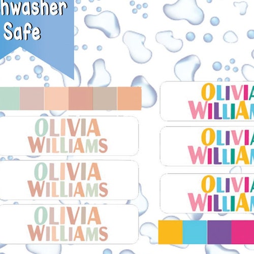 30 Waterproof Name Labels for Girls School Daycare and Camp - Etsy