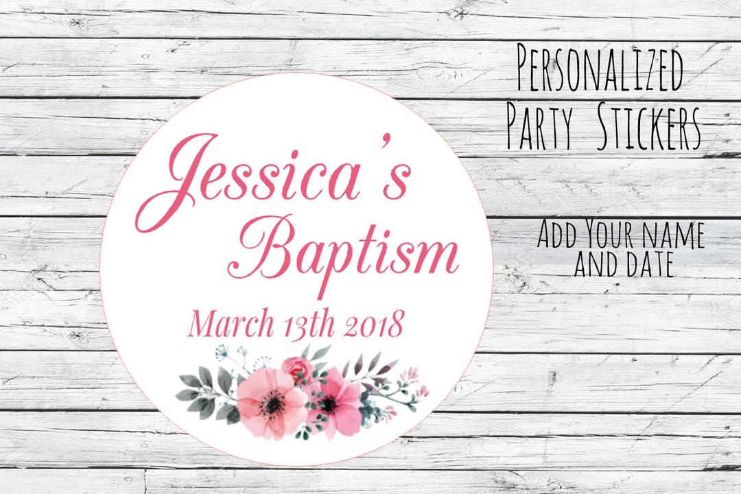 Baptism Stickers, Baptism, Christening, Favor Tags, Baptism Labels ...