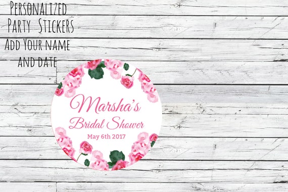 Bridal Shower Stickers Floral Bridal Shower Bridal Shower | Etsy