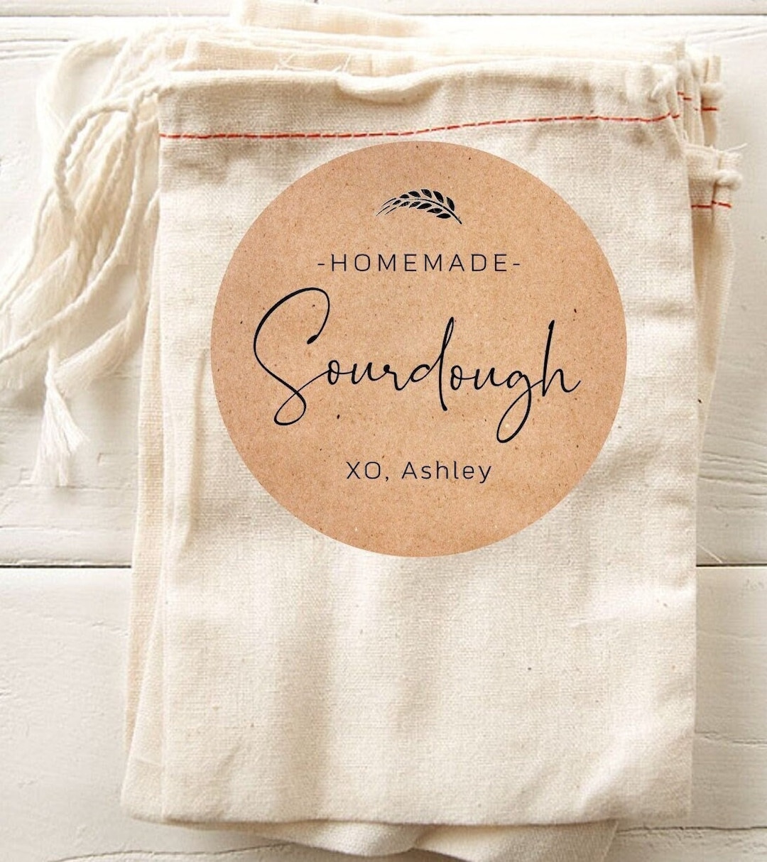 Sourdough Bread Stickers, Kraft ,homemade Bread Labels, Baked With Love ...