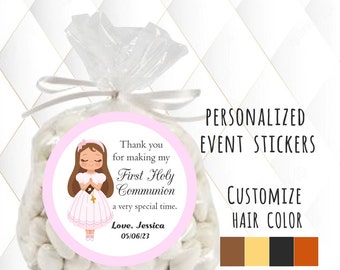 Communion Sticker, Personalized First Holy Communion Stickers, Custom ...