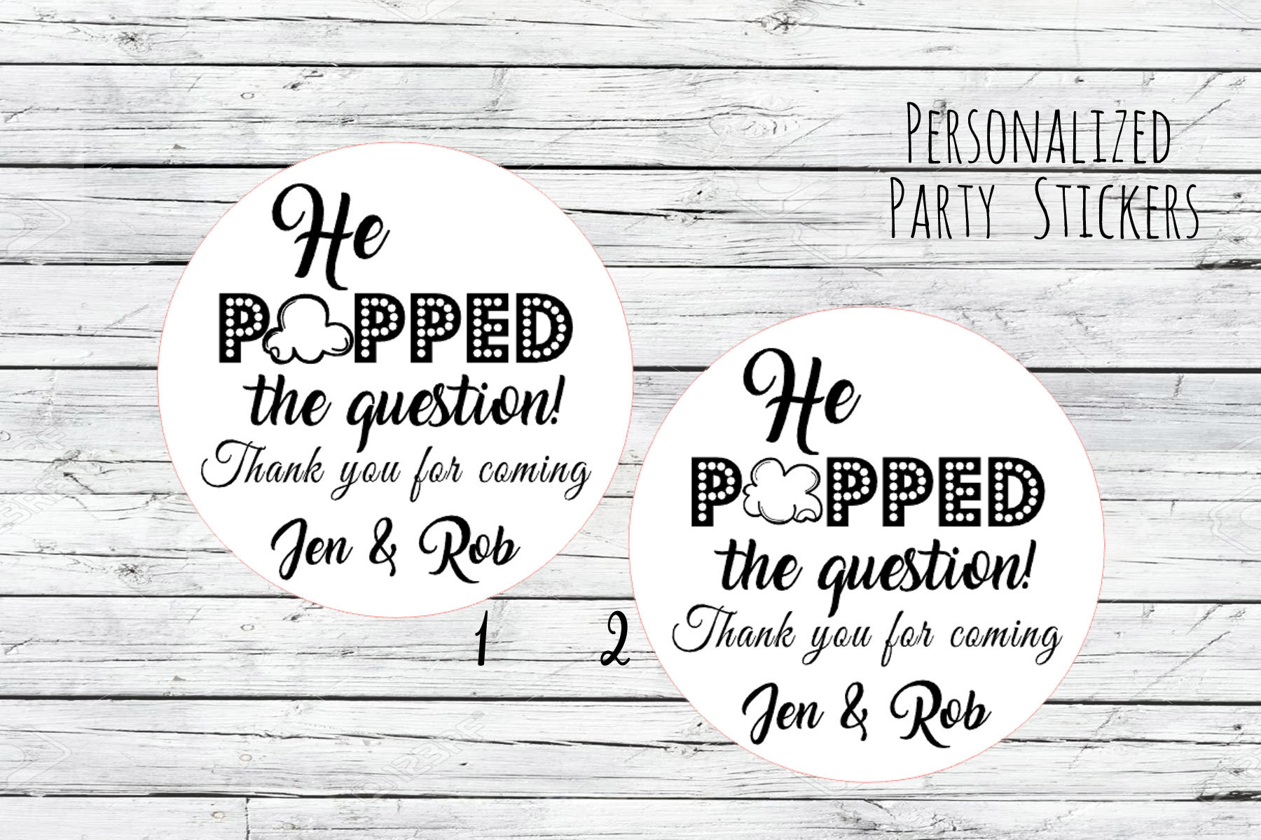 He Popped the Question Bridal Shower Label Engagement Party - Etsy