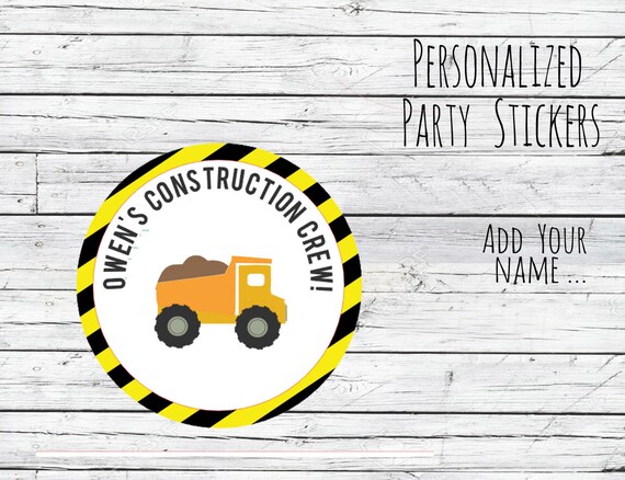 Construction birthday stickers loads of fun stickers | Etsy