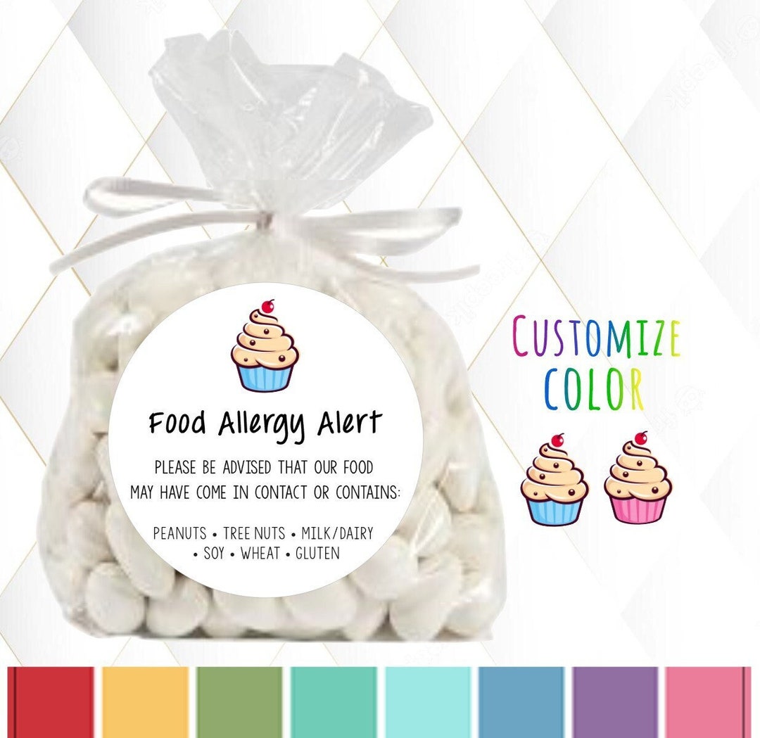 1.25" Allergen Labels, Small Food Labels, Allergy Labels, Peanuts Food ...