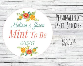 Mint to Be Stickers Personalized Wedding Favor Labels Tic Tac - Etsy
