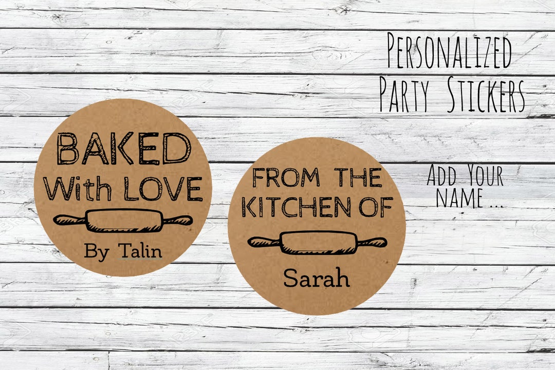 Kraft Baked With Love Personalized Baking Labels Stickers Favors, Made ...