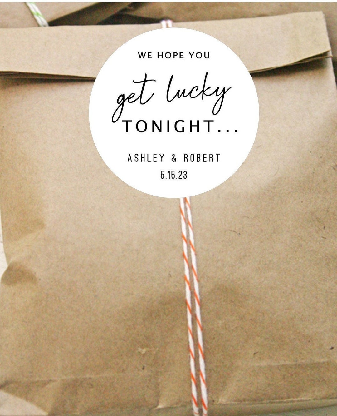 We Hope You Get Lucky Tonight, Wedding Lottery, Wedding Favor Stickers ...