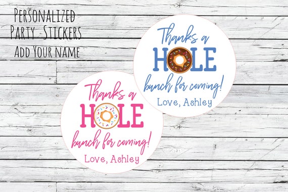 Doughnut Stickers Thank You Labels Hole Bunch Donut | Etsy