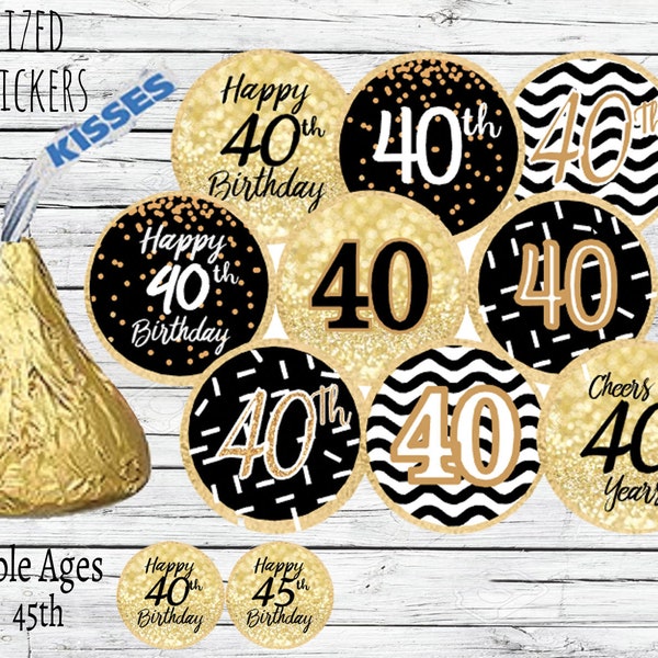 40th Birthday Candy Stickers - Etsy