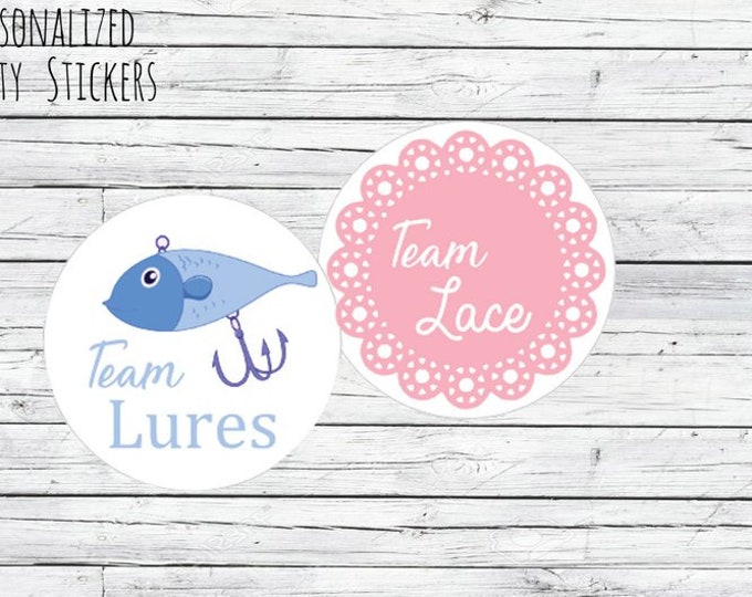 Team Pink Team Blue Gender Reveal Baby Party Stickers Pink - Etsy