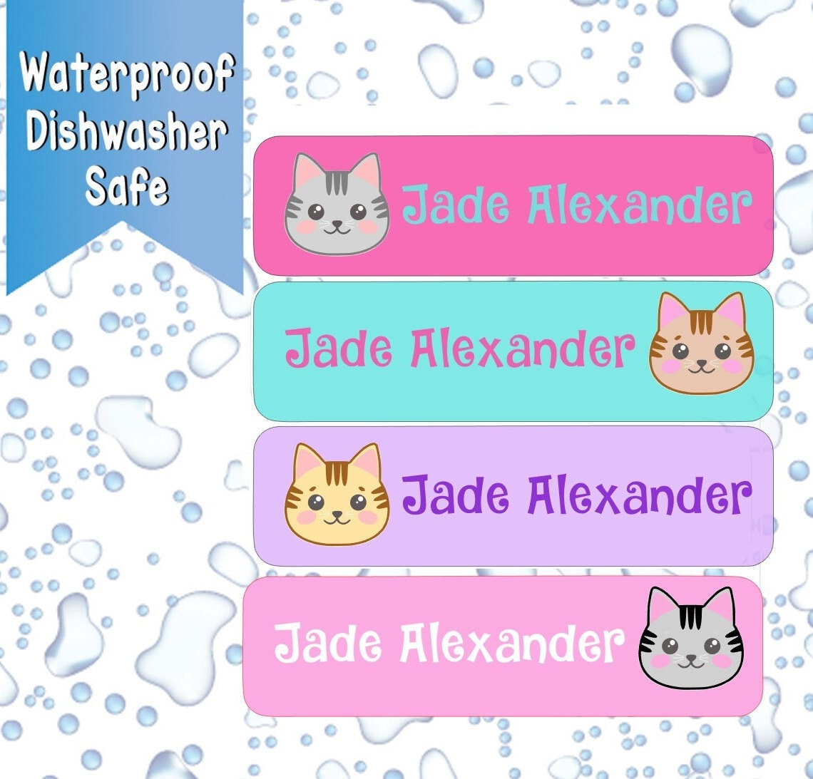 Cat Name Labels , Girls Name Labels, Kids School Name Labels ...
